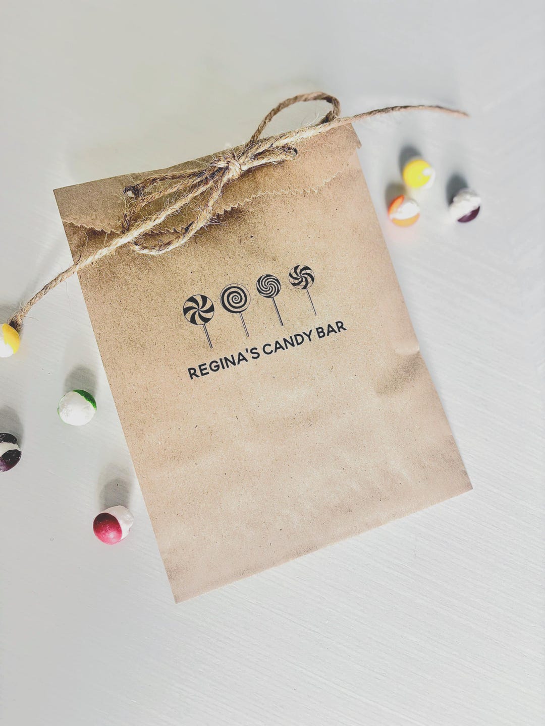 Custom Candy Bar Favor Bags – Personalized Kraft Treat Bags for Parties ...