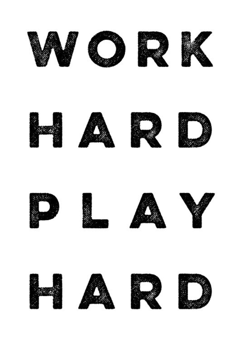 Work Hard Play Hard Poster diseño de descarga digital listo - Etsy España