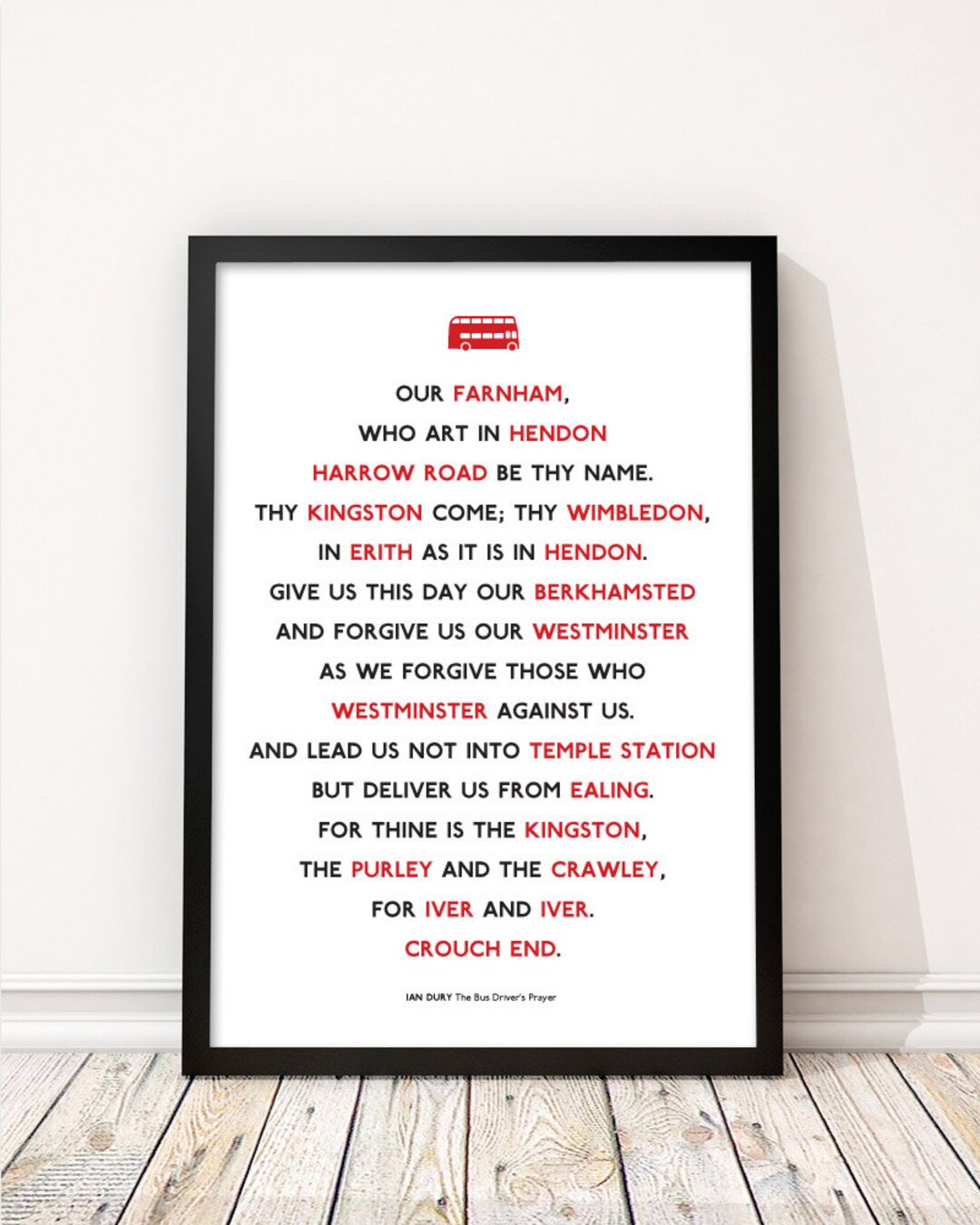 The London Bus Driver's Prayer Poster Digital Download Design Ready for ...