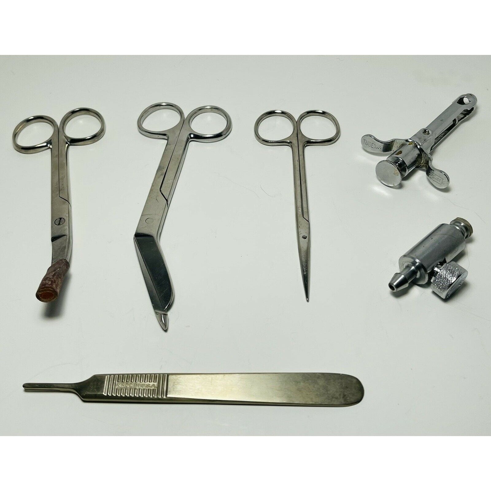 Vintage Surgical Medical Tools Instruments Stainless Syringe Scalpel ...