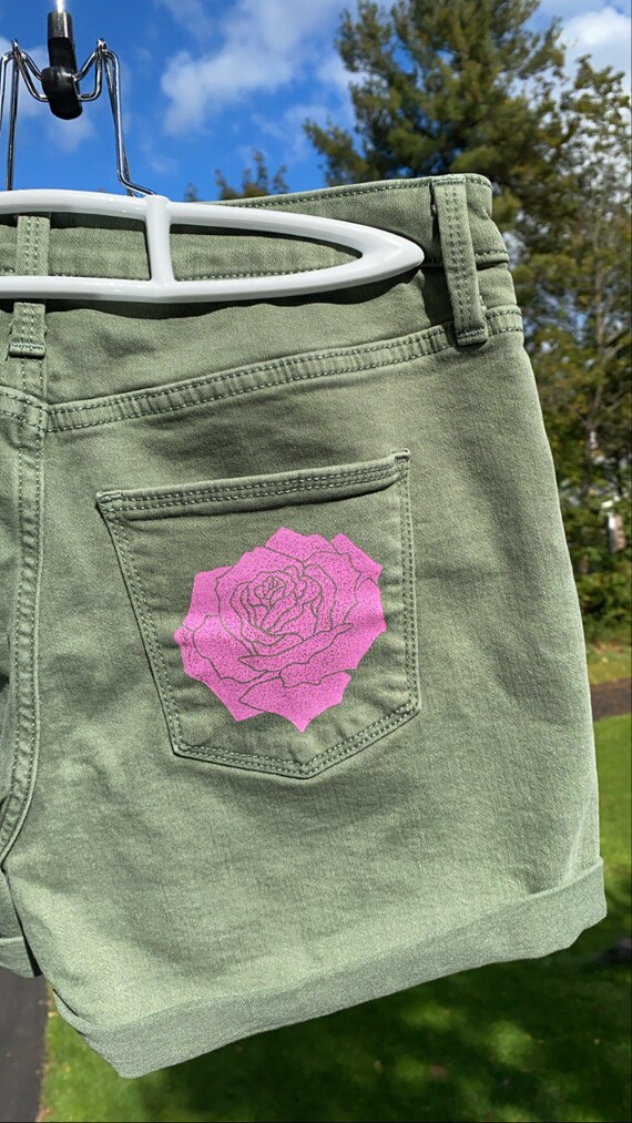 Borage and Roses Block Print Garden Shorts - Etsy