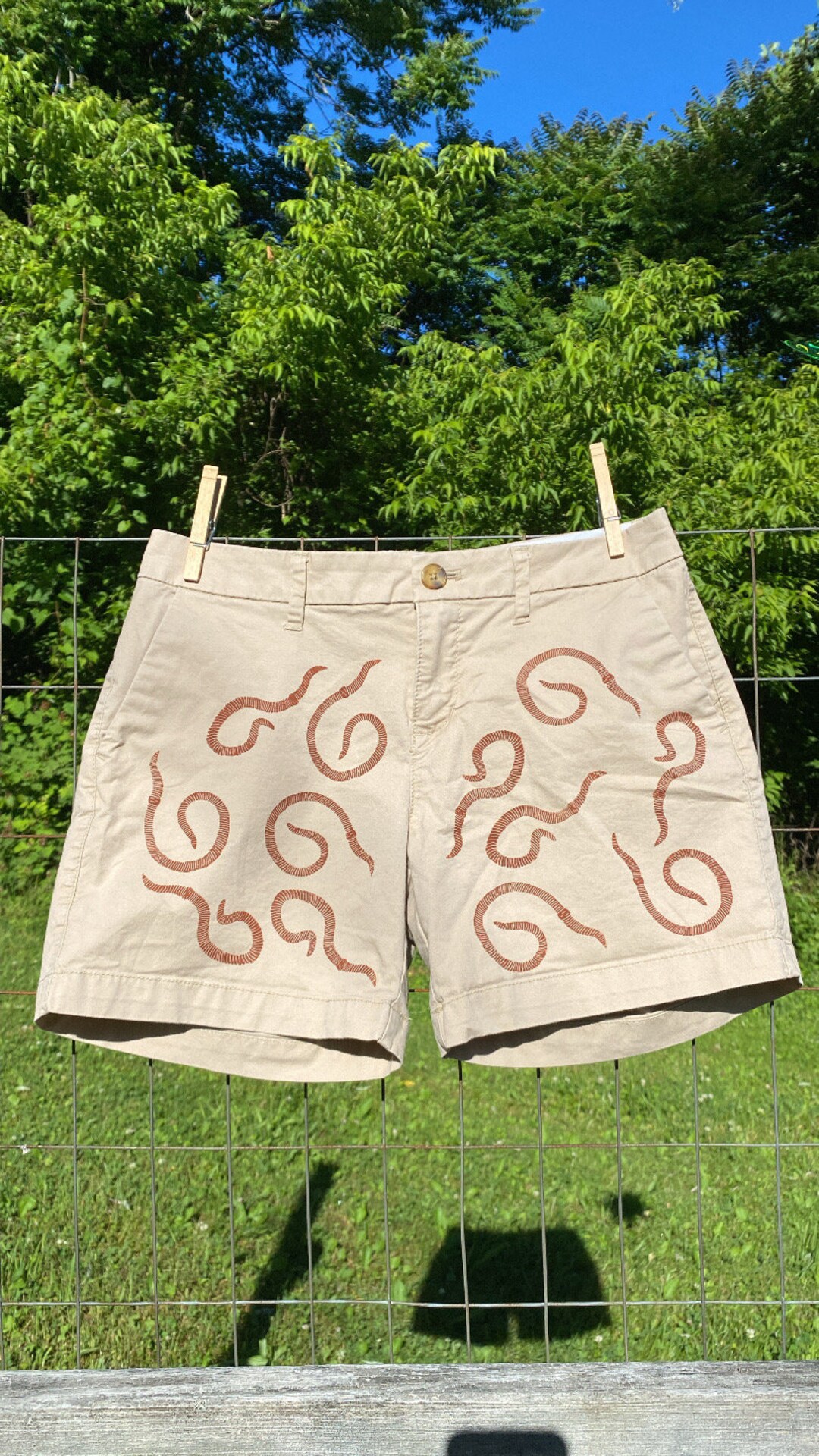 WORMS Block Print Shorts - Etsy