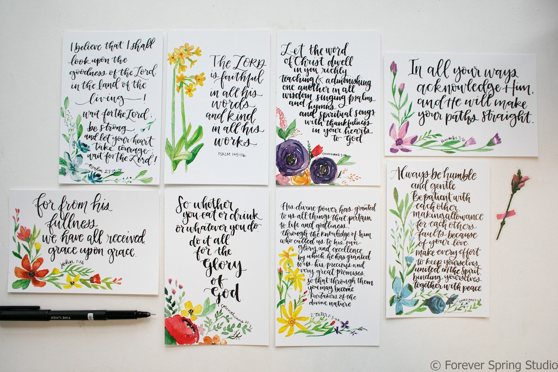 BUNDLE Mini Bible Verse Cards and Bible Post Cards - Etsy