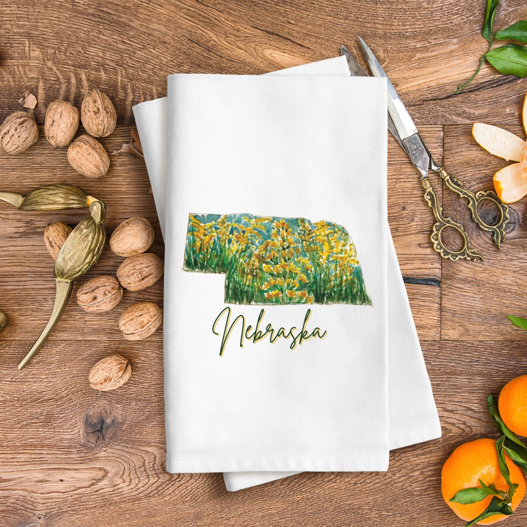 Nebraska State Flower Tea Towel | 18x28" Towel | Goldenrod Flower ...