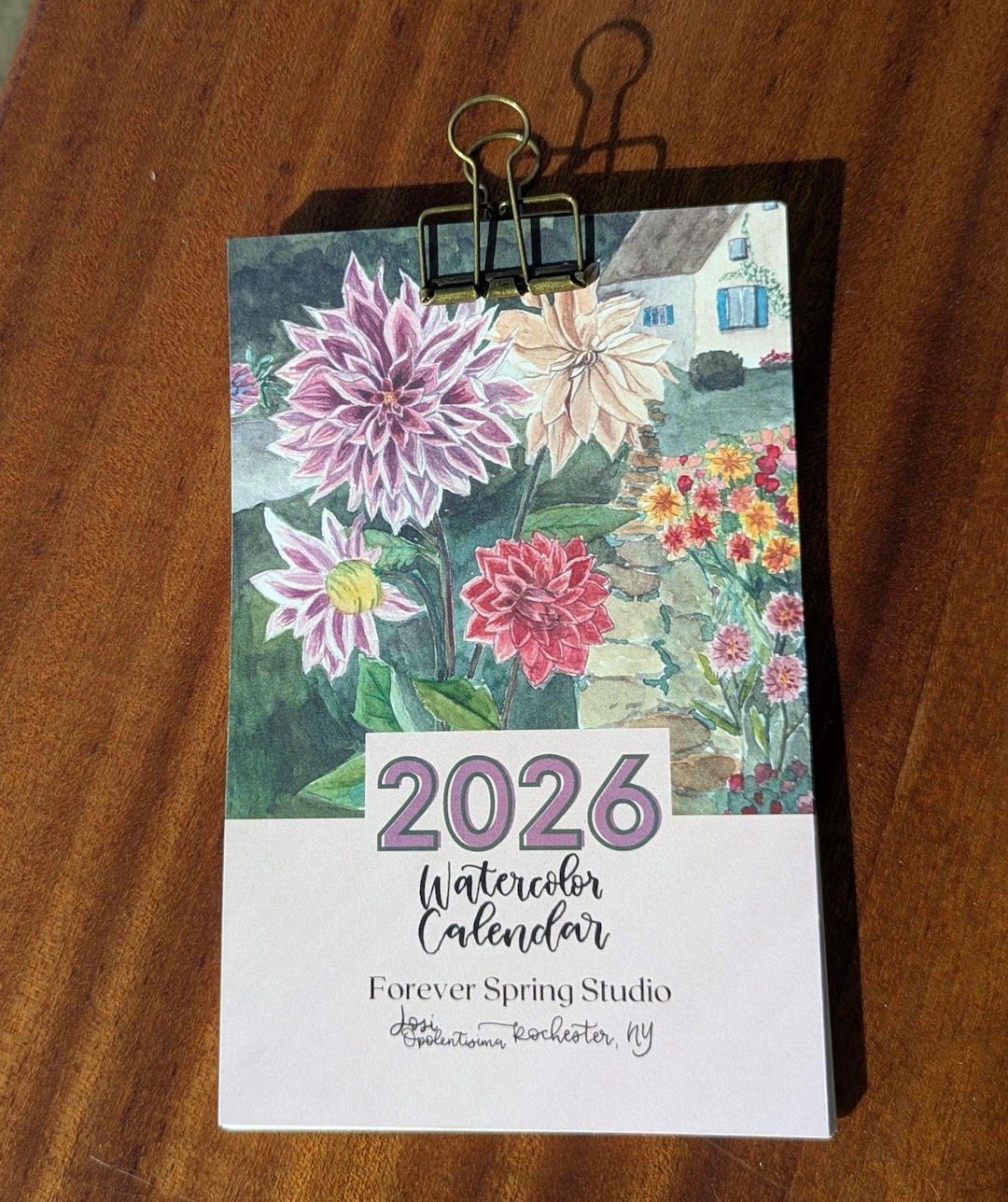 2026 Watercolor Flower Garden Desk Calendar | Minimalist | Cottage Core ...