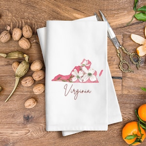 Virginia State Flower Tea Towel | 18x28" Towel | Dogwood Flower ...