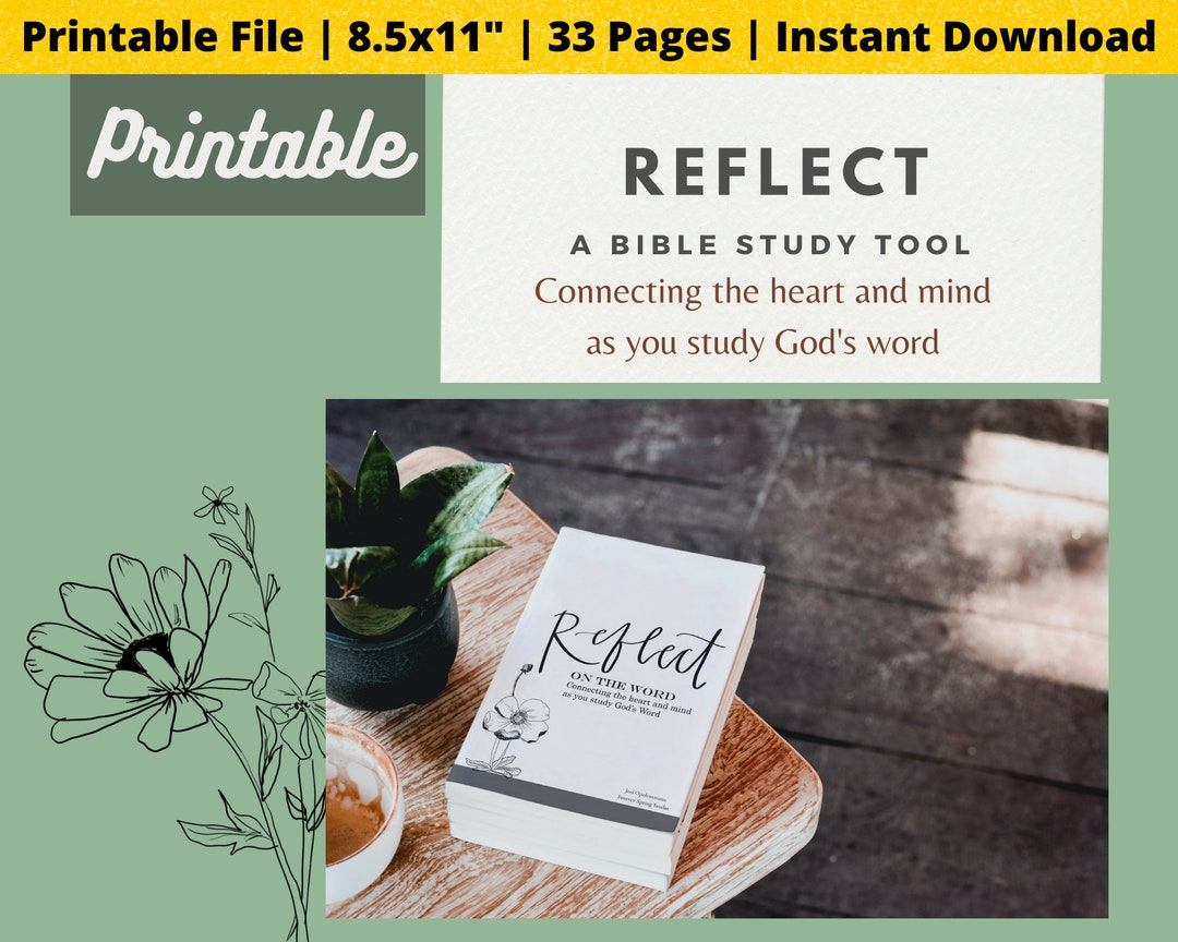 Reflect PRINTABLE Bible Study Tool | 30-day Scripture Study Journal ...