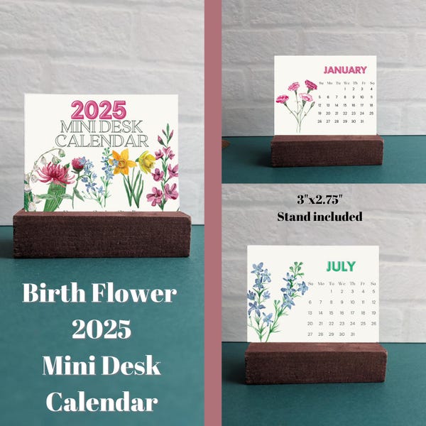 Desk Calendar With Stand - Etsy