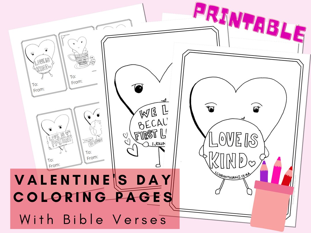Valentines Coloring Pages Printable for Kids | Bible Verses ...
