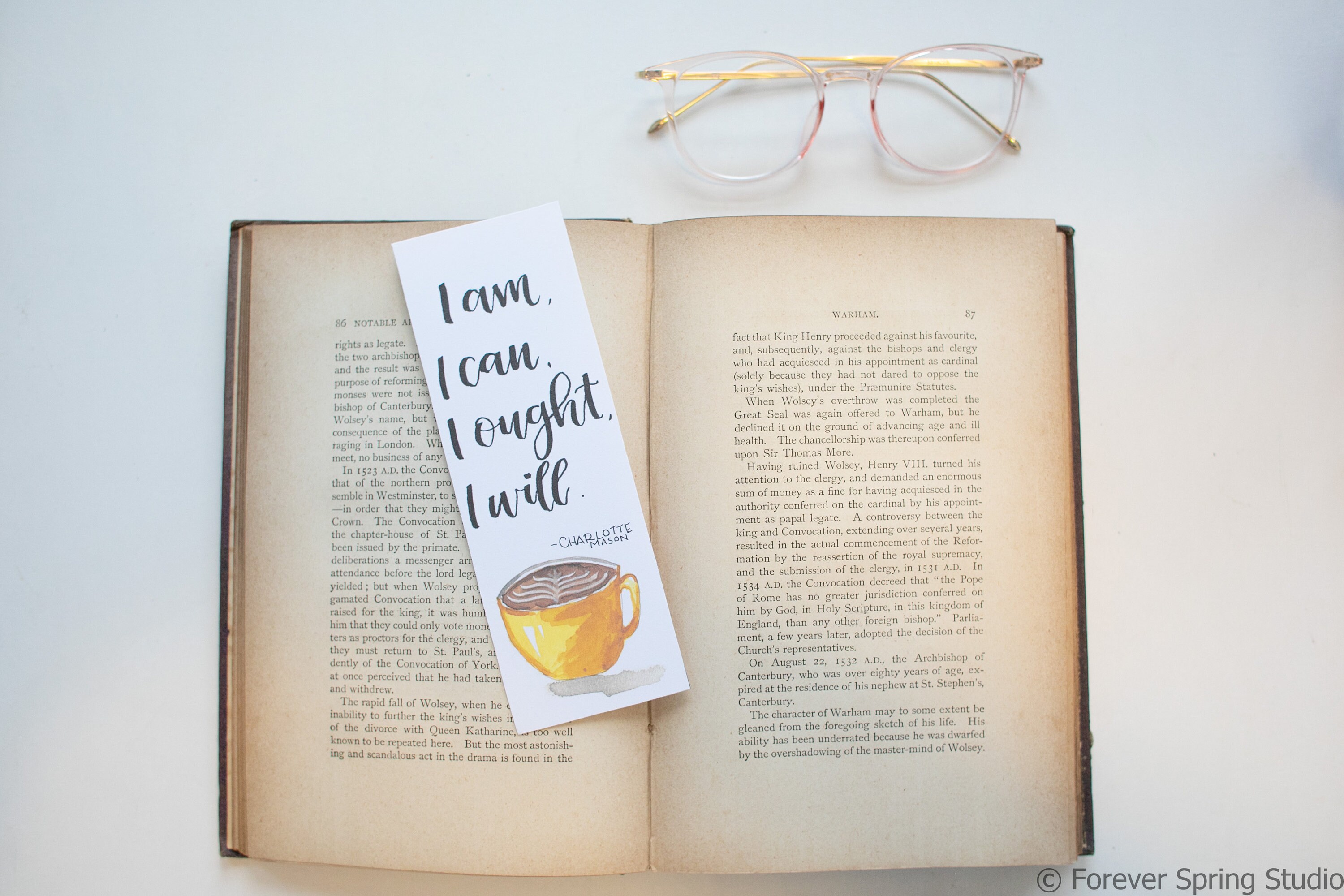 Charlotte Mason Quote Bookmark Set I am I can I ought I will | Etsy