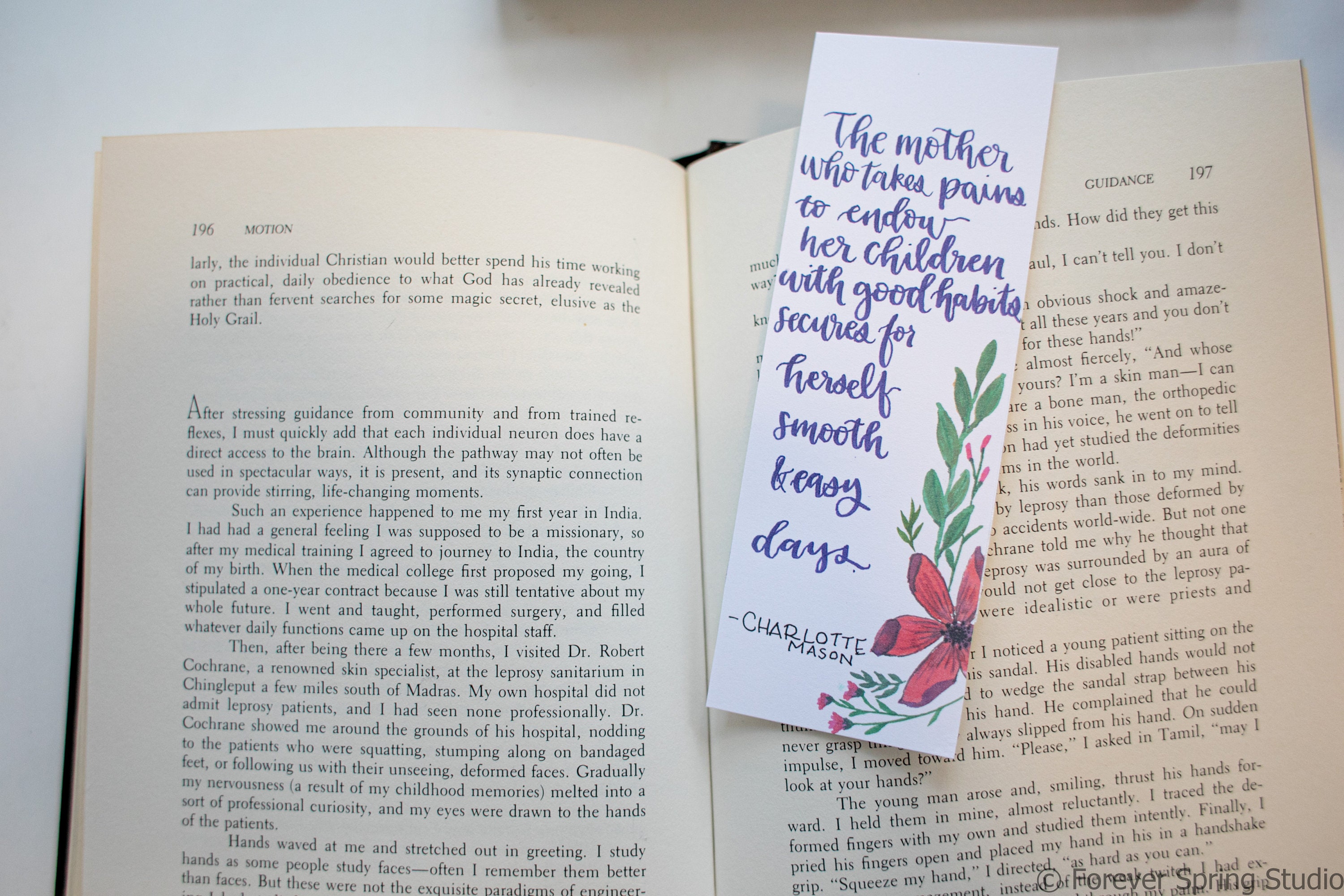 Charlotte Mason Quote Bookmark Set I am I can I ought I will | Etsy