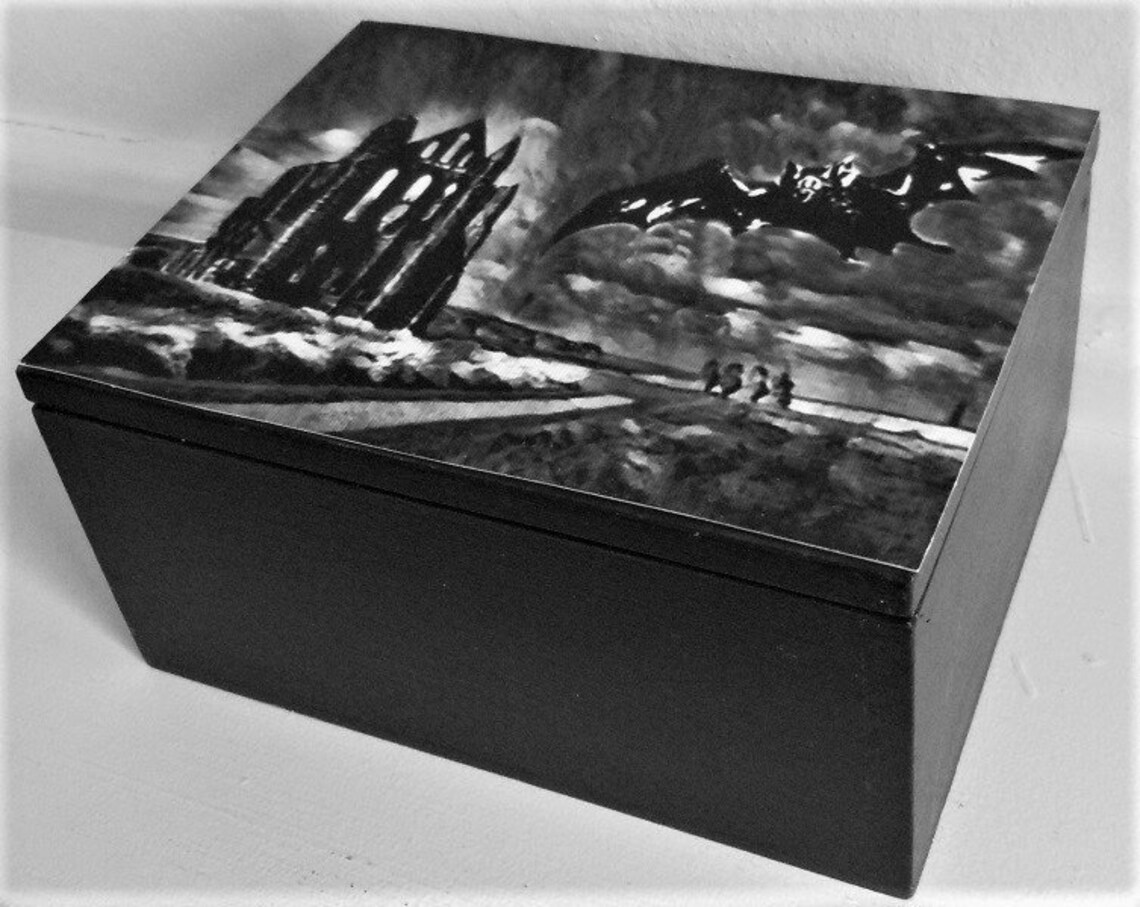 Bat/gothic/spooky Box/whitby Abbey/bat Wooden - Etsy UK