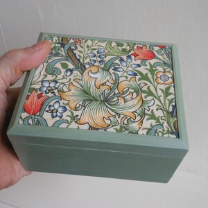 William Morris Print Jewellery Box/golden Lily Keepsake Box/storage Box ...