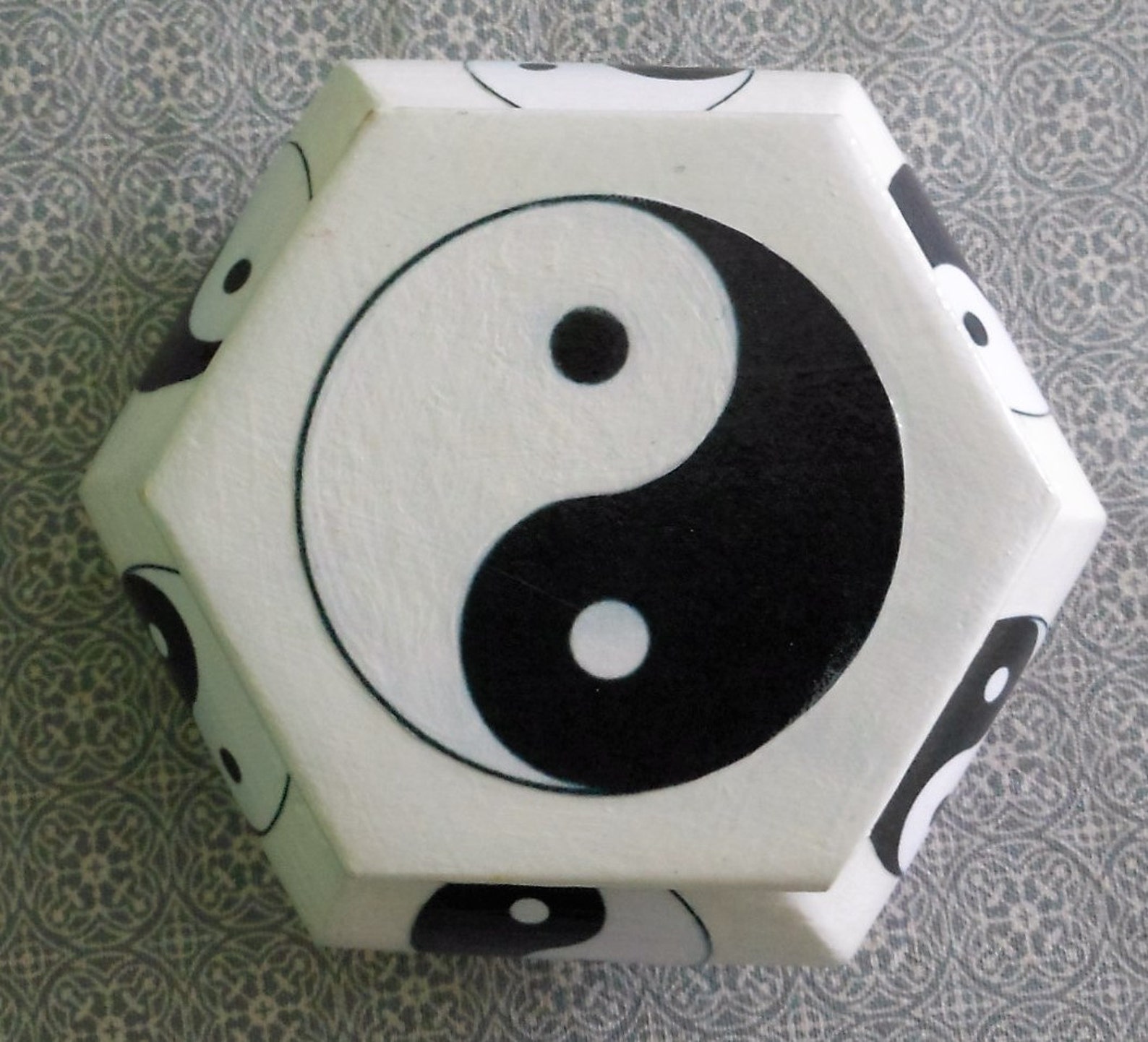 Yin Yang Wooden Trinket Box/yin Yang Decorative Box/oriental Trinket ...