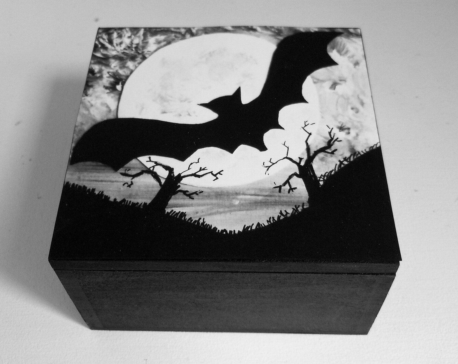 Bat Trinket/jewellery Box/gothic Box/wooden Box/gothic/black Bat ...