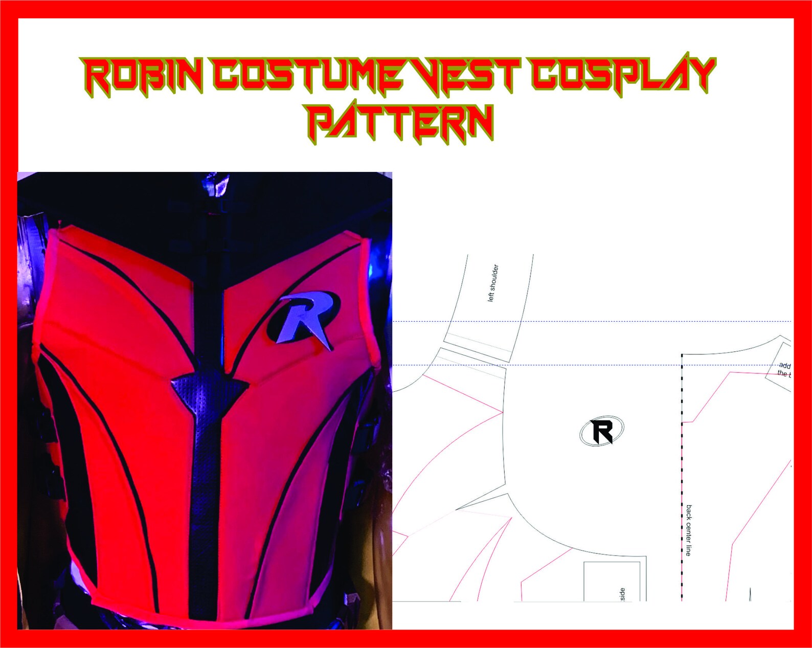 DC Robin Cosplay Vest pattern Only - Etsy