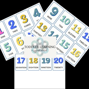 Numbers 1-20 Flash Cards, Learning Cards, Printable Download ...