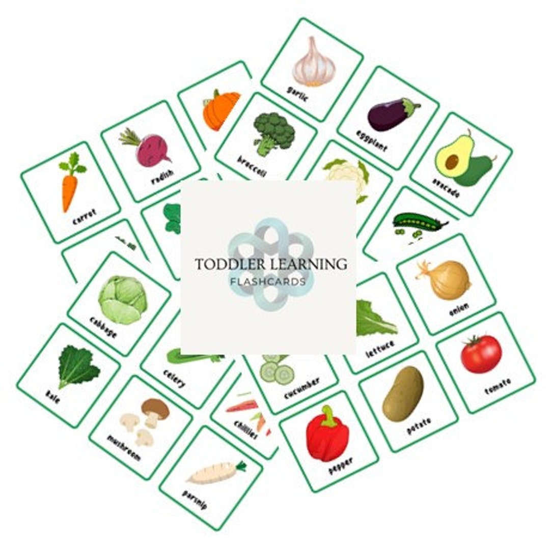 Vegetable Flash Cards, Learning Cards, Printable Download, Montessori ...
