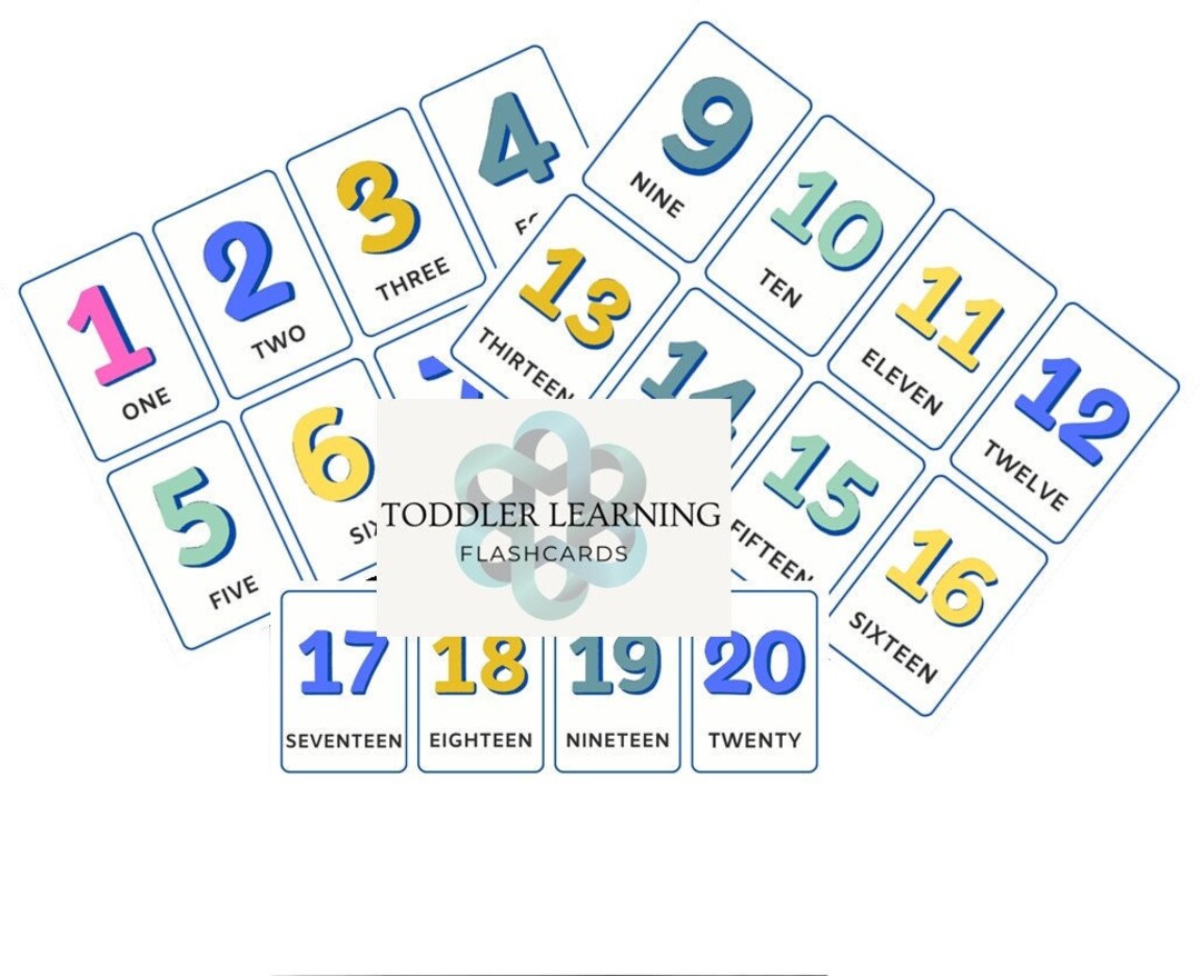 Numbers 1-20 Flash Cards, Learning Cards, Printable Download ...