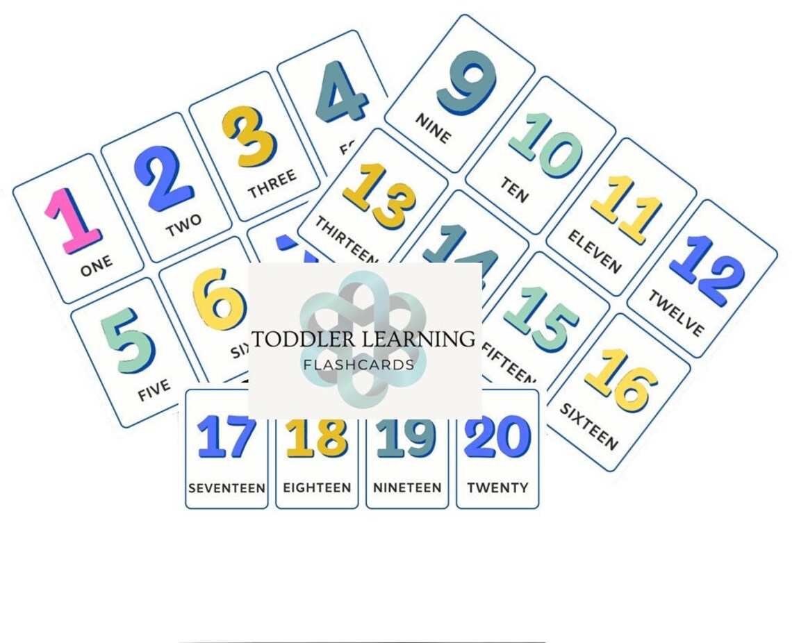 Numbers 1-20 Flash Cards, Learning Cards, Printable Download ...