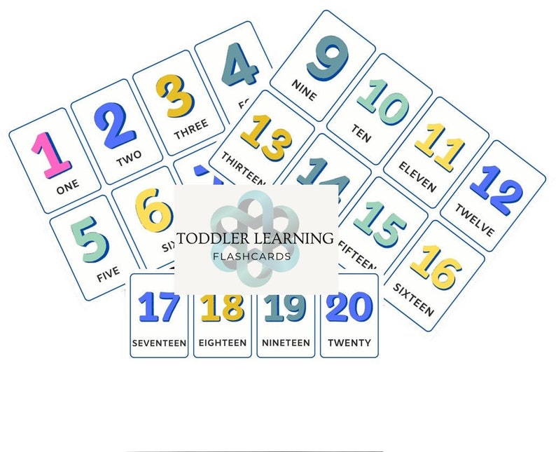Numbers 1-20 Flash Cards, Learning Cards, Printable Download ...