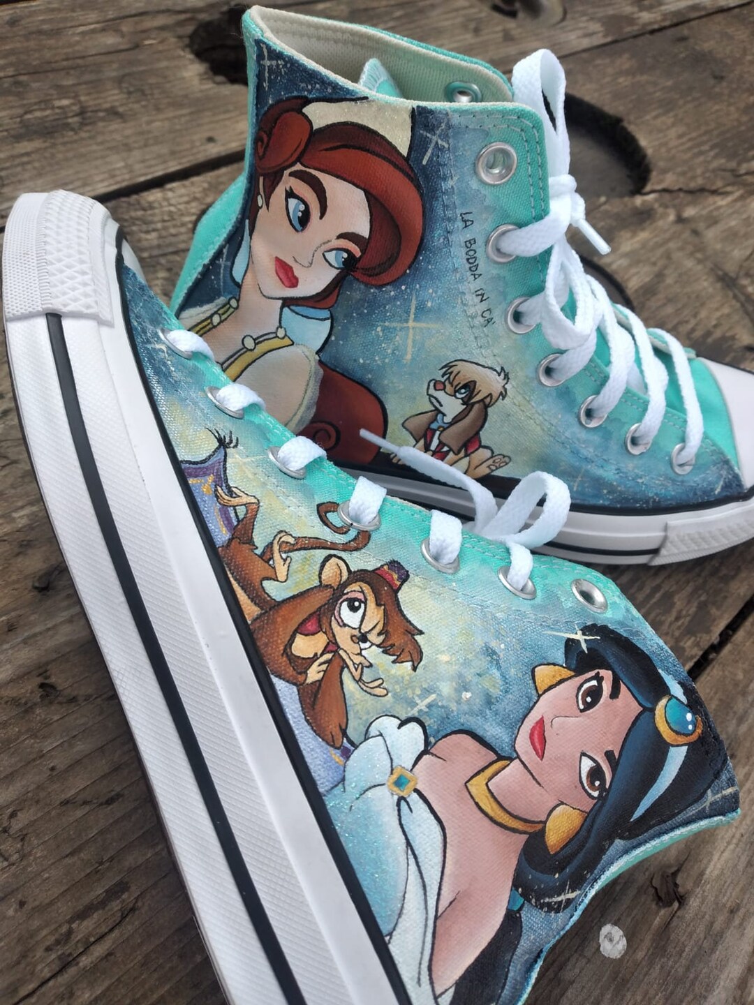 Anastasia and Jasmin Aladdin DISNEY All Star Converse Hand Painted ...