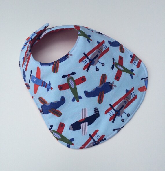 019 Reversible Baby Bib for Baby Boy Airplane Bib Baby Boy | Etsy
