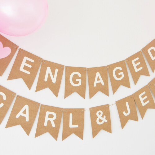 Engaged Banner Engagement Party Decorations | Etsy