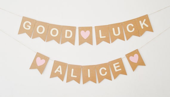 Good Luck Banner Personalised Name Bunting Custom Banner | Etsy