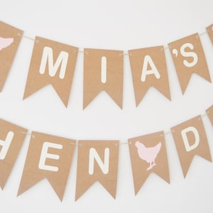 Hen Do, Hen Party Decoration, Banner, Name Bunting, Pink Hen Decoration ...
