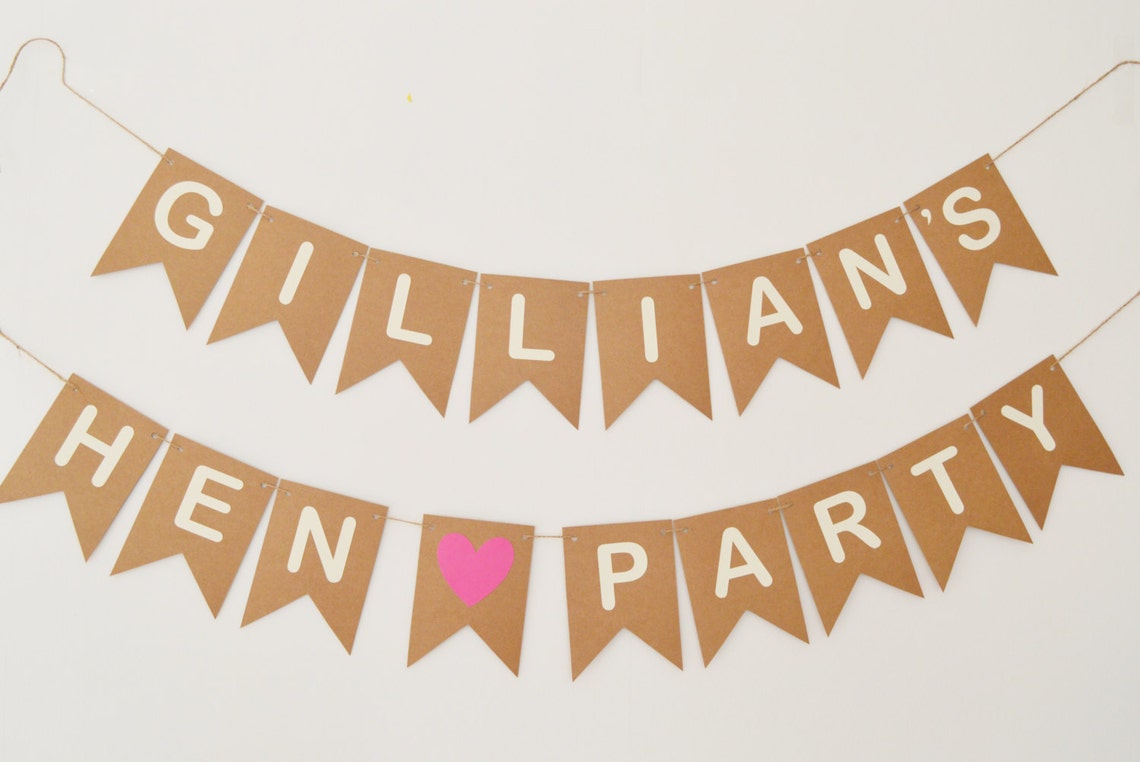 Hen Party Decoration Bunting Personalised Hen Party Banner - Etsy UK