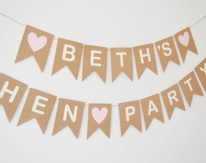 Hen Party Decoration Bunting, Personalised Hen Party Banner, Custom ...