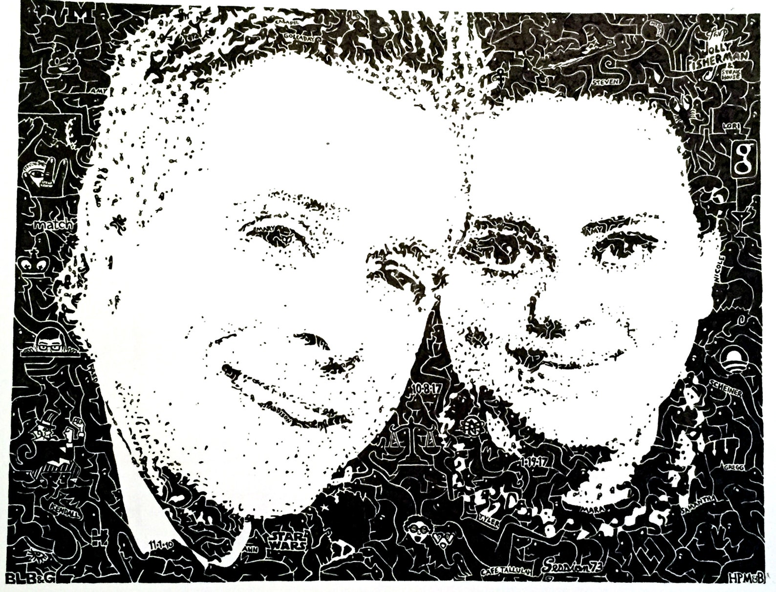 Custom Pen Ink Couple Portraits - Personalized Wedding Gifts and More ...