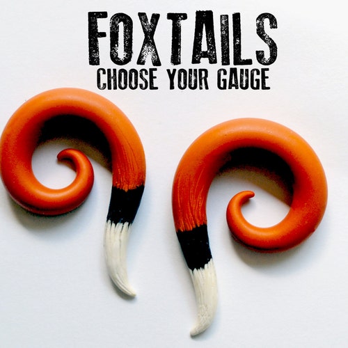 Double Foxtail Hanger Earrings for Stretched Lobes Fake 2g - Etsy