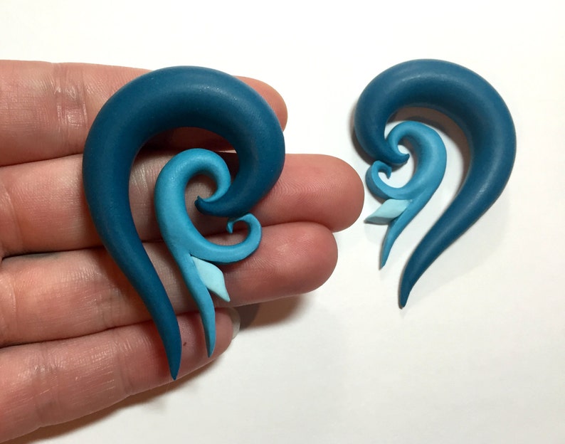 Double Foxtail Hanger Earrings for Stretched Lobes - Fake, 2g, 0g, 00g ...