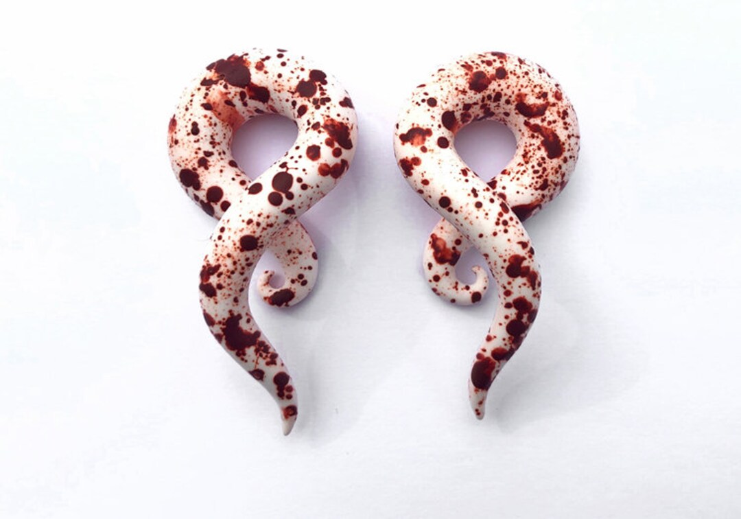 Horror Blood Spatter Gauges Fake, 2g, 0g, 00g, 7/16, 1/2, 9/16, 5/8, 11 ...