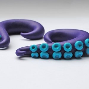 Octopus Tentacle Earrings for Stretched Lobes - Fake, 2g, 0g, 00g, 7/16 ...