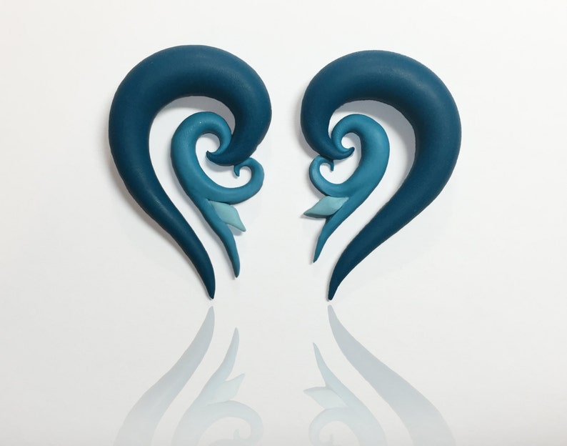 Double Foxtail Hanger Earrings for Stretched Lobes - Fake, 2g, 0g, 00g ...