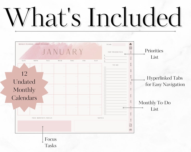 Digital Planner Goodnotes Planner iPad Planner Undated Digital Calendar ...