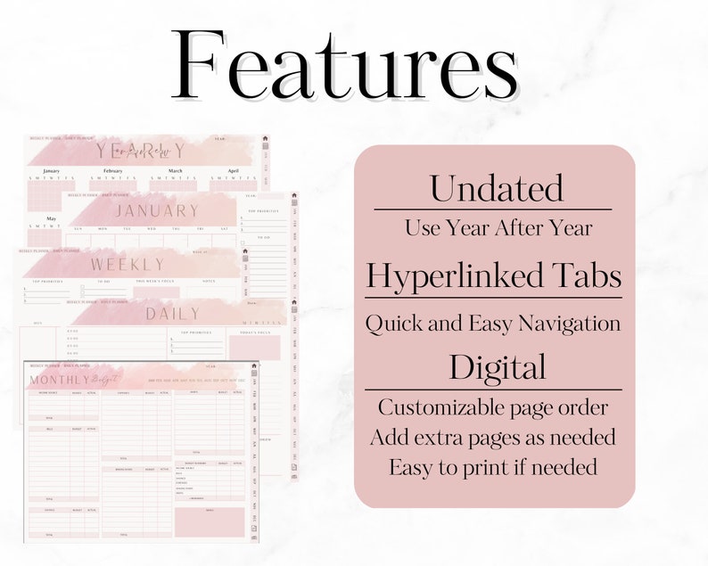Digital Planner Goodnotes Planner iPad Planner Undated Digital Calendar ...
