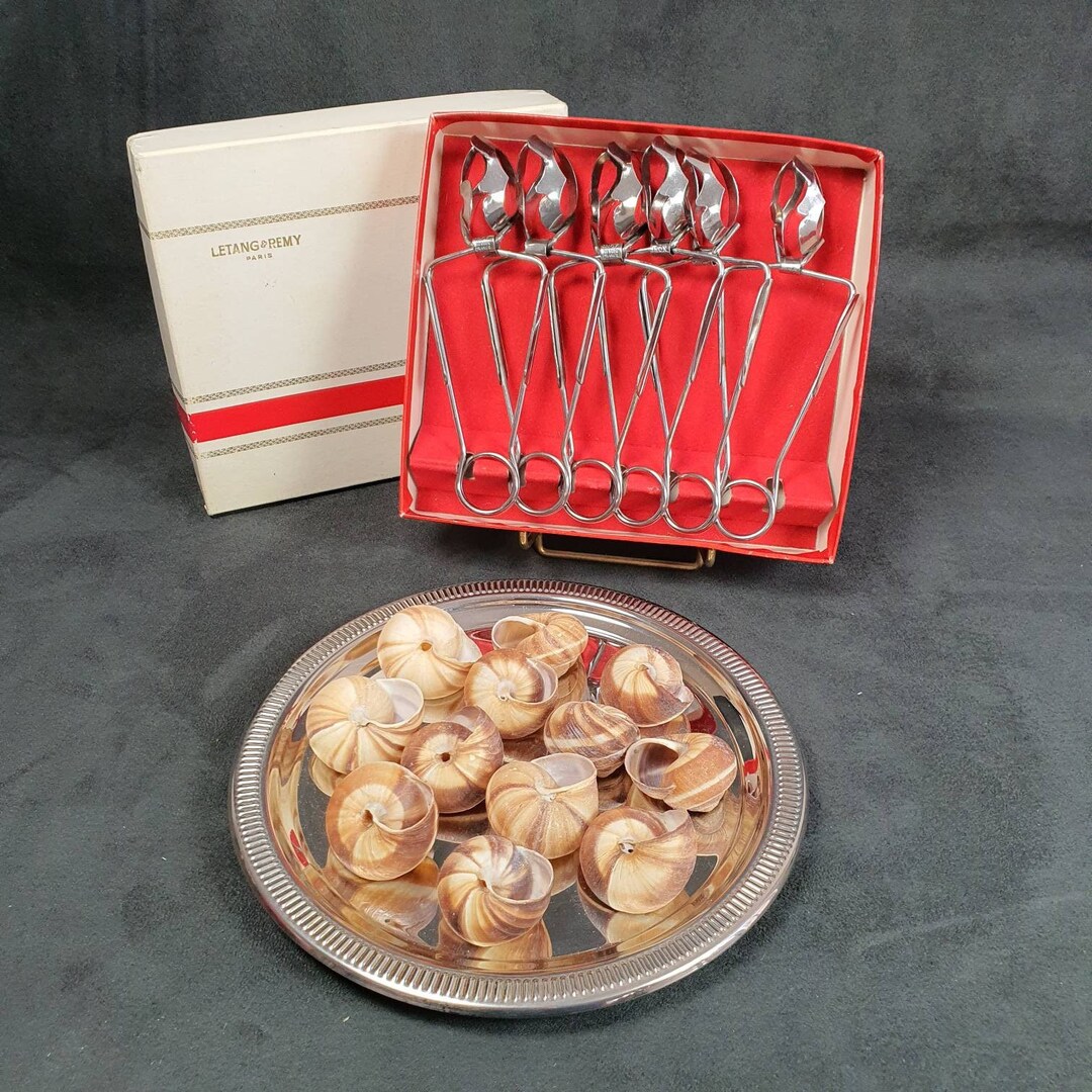 LETANG&REMY | 6 pinces à escargot en inox Letang et Remy dans boite d ...