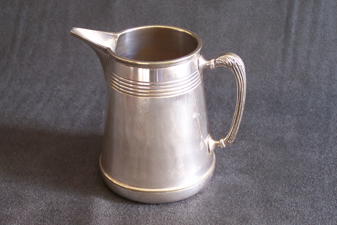 Small Silver Metal Hot Water Pot Handle Art Nouveau Decor Tableware ...