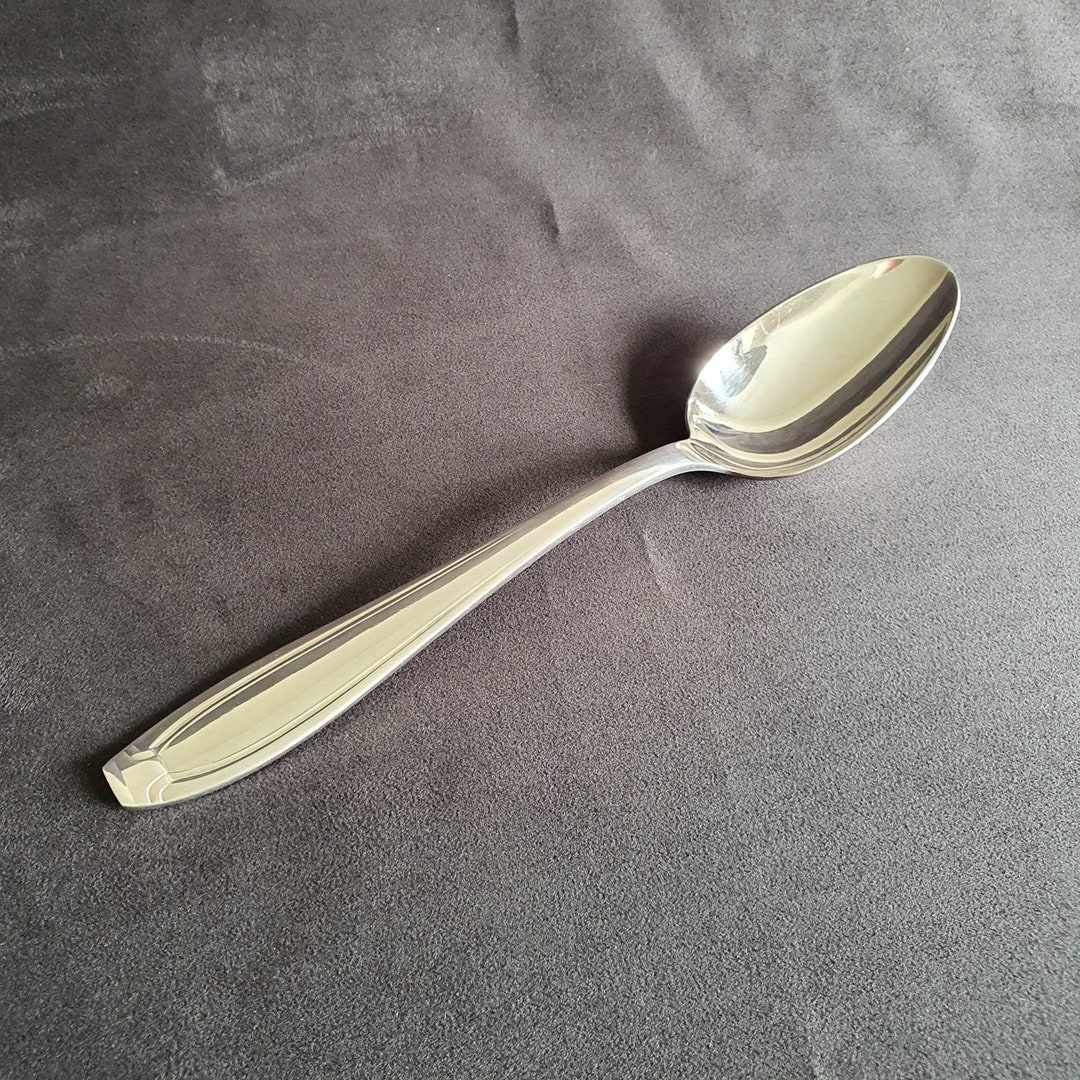 APOLLO | Large Serving Spoon in Silver Metal Art Deco Decor | Tableware ...