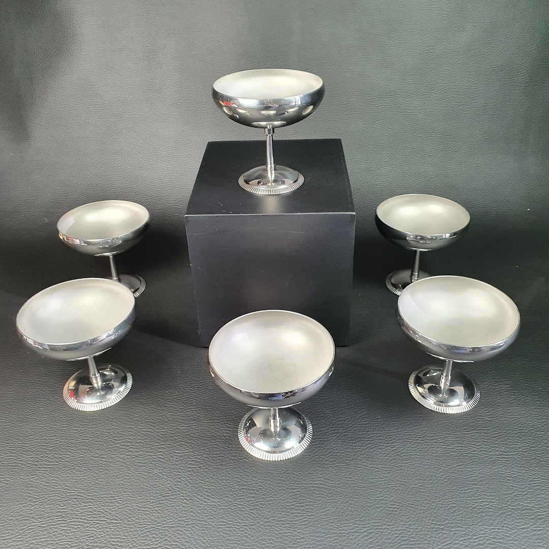 LETANG REMY 6 Ice Cream or Dessert Cups in 18/10 Stainless Steel ...