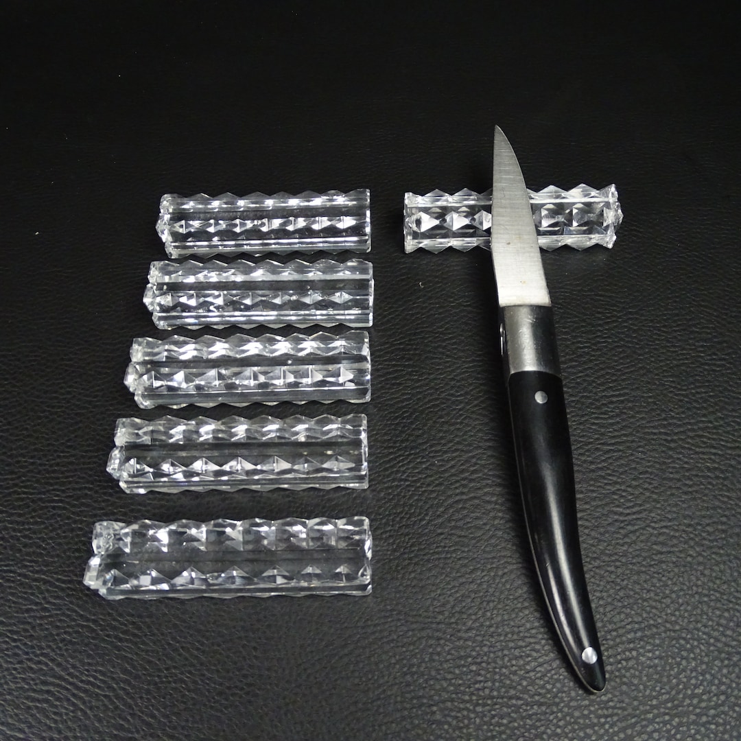 Set of 12 Vintage Crystal Glass Knife Rests in Original Box | Tableware ...