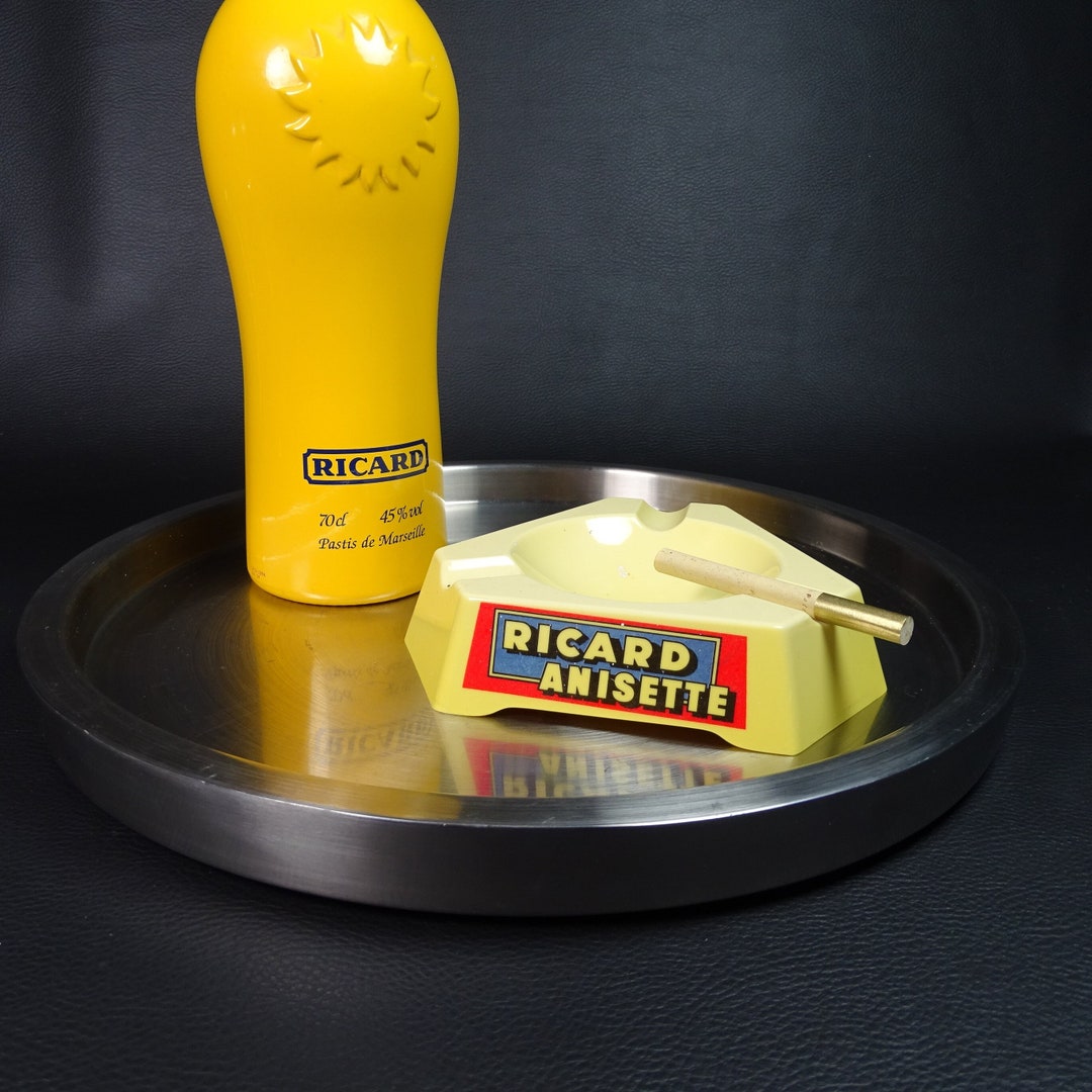 RICARD Triangular Yellow Plastic Bar Ashtray Advertisement for RICARD ...