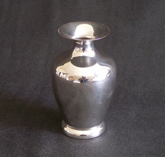 Silver Plated Vase Baluster Vase Table Vase Shiny Silver Vase - Etsy