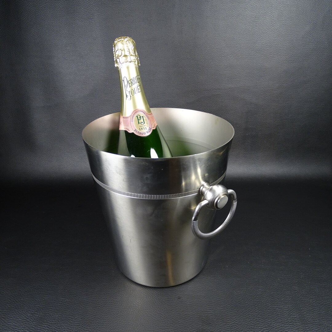COUZON - Stainless Steel Champagne Bucket on Pedestal With Ring Handles ...