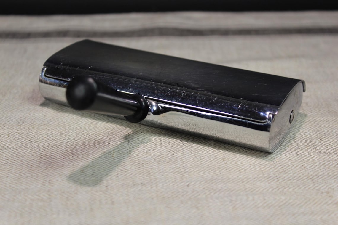 Old Mechanical Crumb Catcher for Table in Silver Metal With Black ...