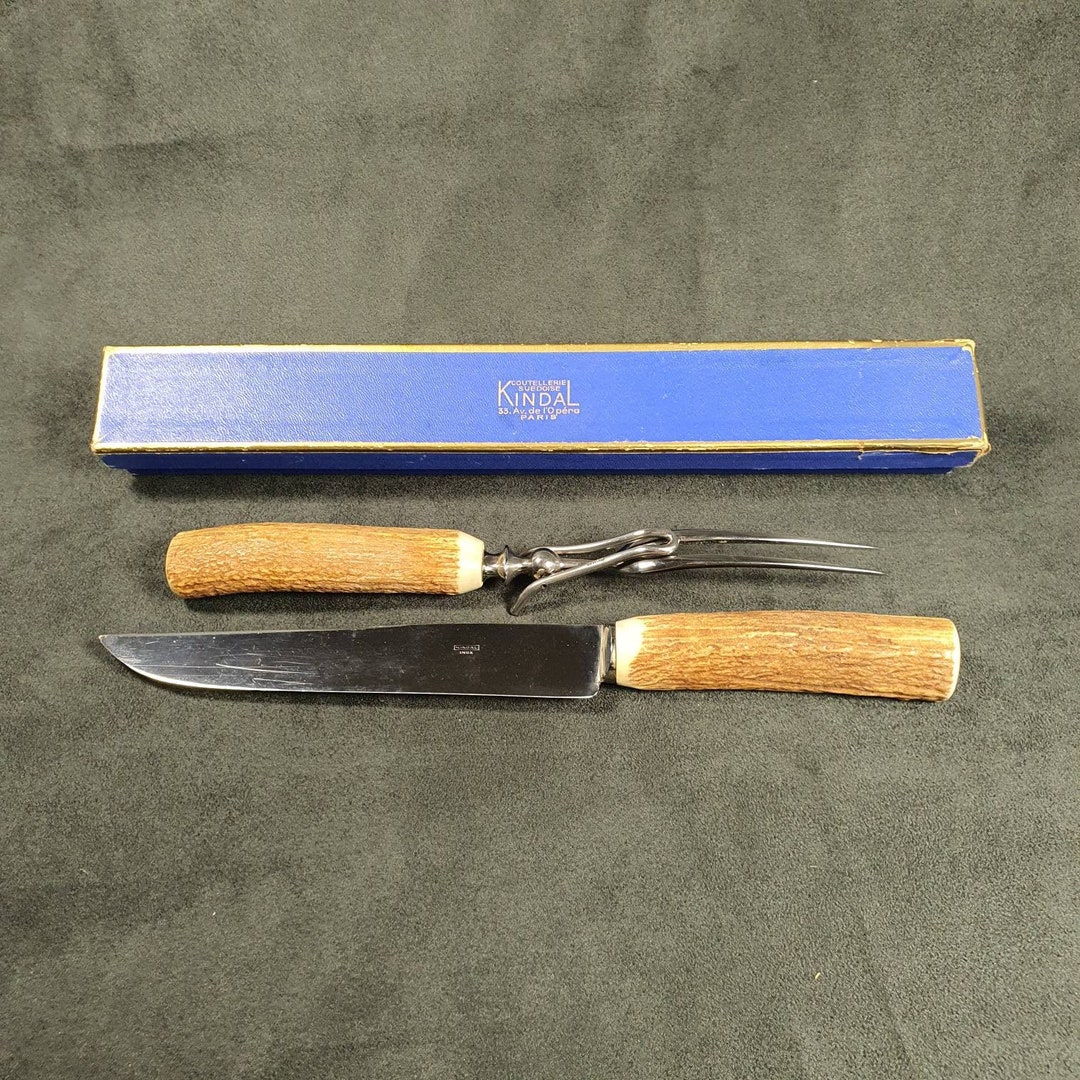 KINDAL PARIS - Stainless Steel Carving Cutlery With Real Horn Handle ...